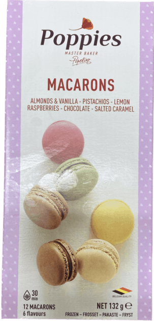 Poppies macarons 12 stk